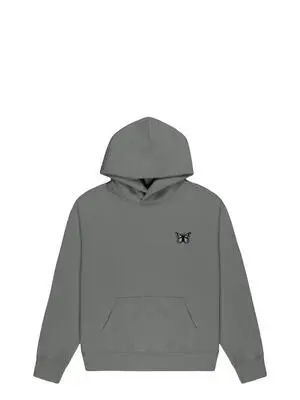DALIX Butterfly Embroidered Relaxed Fleece Pullover Hoodie - Shadow