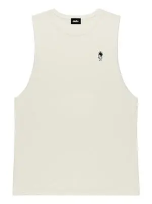 DALIX Dalix Astronaut Embroidered Lightweight Jersey Tank Ecru