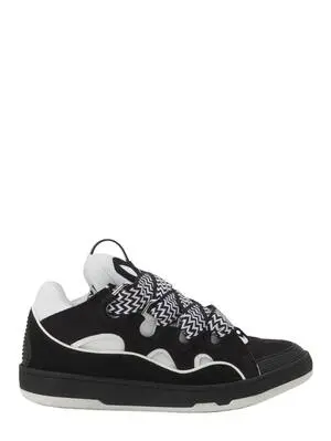 LANVIN Curb Leather Sneakers - Black/white