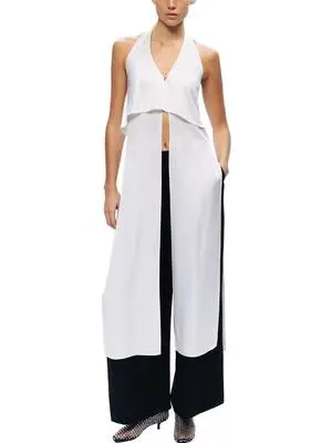 NOCTURNE Layered Halter Blouse - Ivory