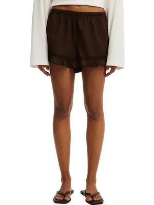 COTTON ON Eliza Short With Lace Detailing - Dark Oak