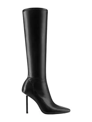 FEMME FEMME Whistler Knee-High Stretch Boot With Metal-Plated Heel