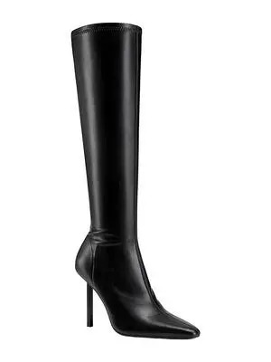 Femme La Whistler Pointed Toe Stiletto Knee-high Boots - Black