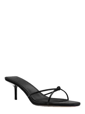 Femme La Maeve Slide Sandal With Knot Detailing - Black