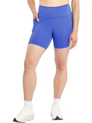 OISELLE Pockito 6-inch High-rise Compression Shorts - Blue Rapids