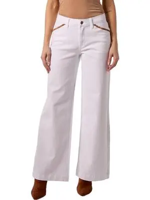 BLUE REVIVAL Sadie Mid Rise Wide Leg Jeans - White