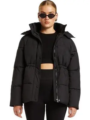 4TH ARQ Nova Longline Hooded Puffer Coat - Black