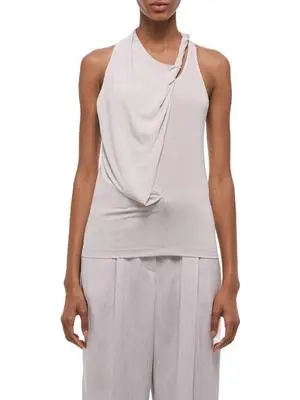 Helmut Lang Asymmetrical Twist Tank - Grey