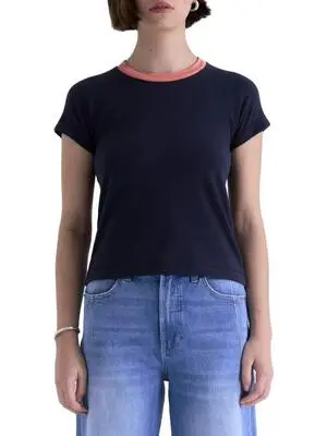 PISTOLA Ryn Ringer Cotton T-shirt - Navy Ship