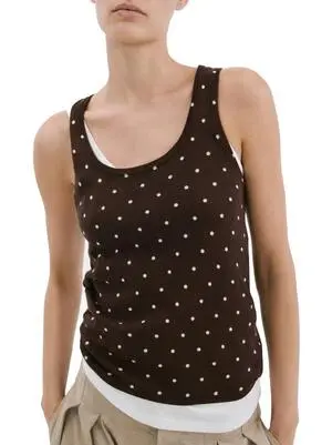 MANGO MANGO Polka Dot Knit Tank Top