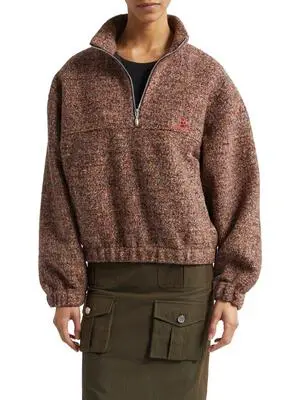 SHUSHU/TONG Flecked Half Zip Sweater - Variedness