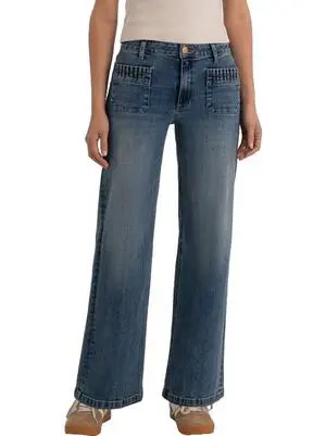 Kut From The Kloth Maya Patch Pocket High Waist Wide Leg Jeans - Affection