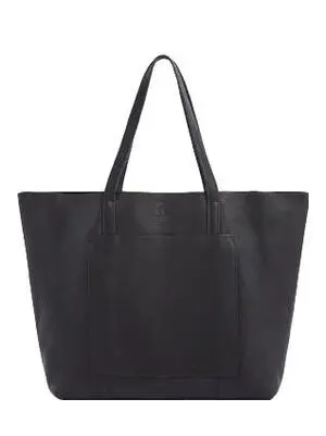OSPREY LONDON Vintage Santa Fe Leather Tote Bag - Black
