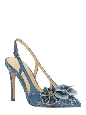 JESSICA SIMPSON Jessica Simpson Pilita Embellished Floral Slingback Pointed Toe Pump