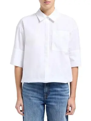 7 For All Mankind Cotton Shirt - Popeline Optica
