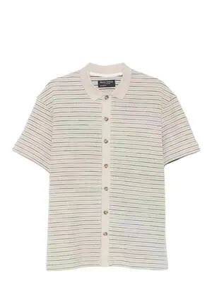 Marc O'polo Striped Button-through Shirt - Neutrals