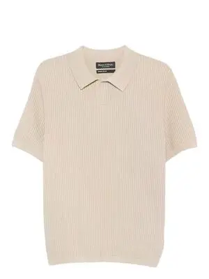 Marc O'polo Ribbed-knit Polo Shirt - Neutrals