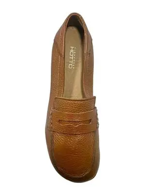 ALEXANDER HOTTO Grainy Leather Penny Loafers - Brown