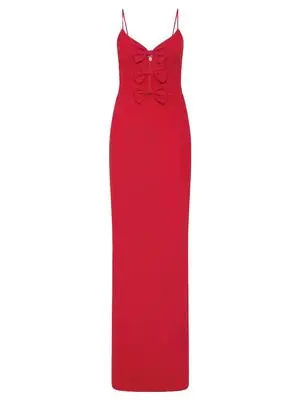 Rebecca Vallance Bow-embellished Gown - Red