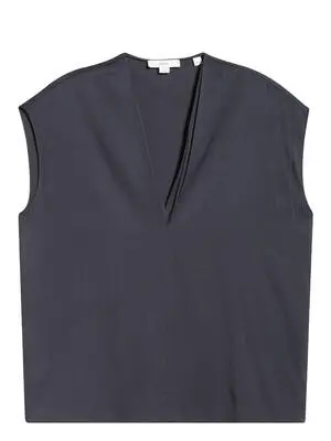 Vince Cap Sleeve V-neck Top - Ink