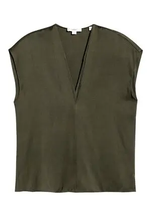Vince Cap Sleeve V-neck Top - Pine Grove