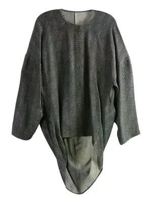 UMA WANG Geometric Print Asymmetric Shirt - Grey
