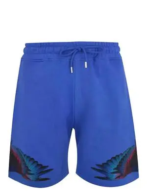COUNTY OF MILAN Wings Print Drawstring Shorts - Blue
