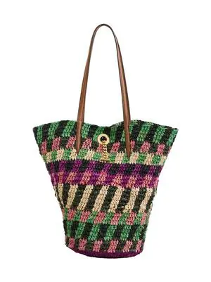 VERONICA BEARD Veronica Beard Striped Raffia Tote Bag