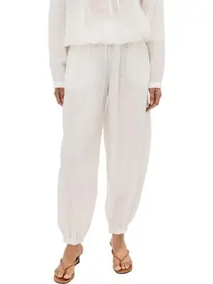 LE BOP Andi Checked Pants - White