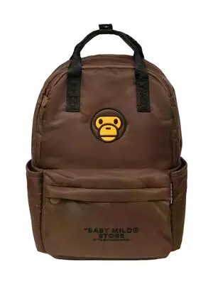 A BATHING APE Baby Milo® Store Embroidered Backpack - Brown