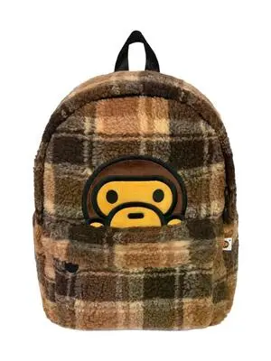A BATHING APE Medium Check-pattern Backpack - Brown