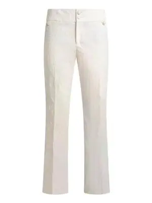 Etro Jacquard Straight-leg Trousers - Neutrals