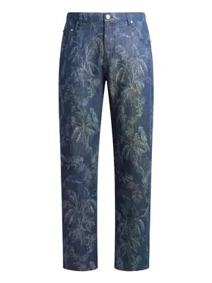 Etro All-over Jacquard Motif Jeans - Blue