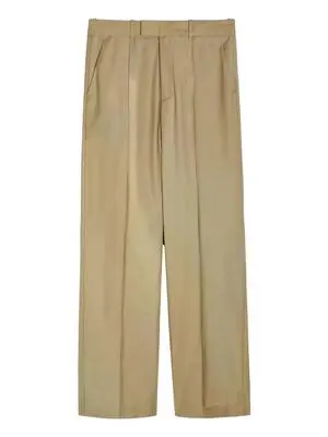 Ronny Kobo Pleated Straight-leg Trousers - Neutrals