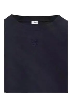 Loewe Anagram Embroidered Asymmetric T-shirt - Black