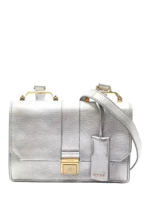 Miu Miu Madras Leather Shoulder Bag - Silver