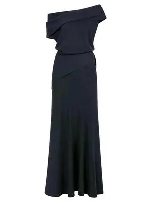 CORTANA Onara Off-shoulder Wrap Maxi Dress - Blue