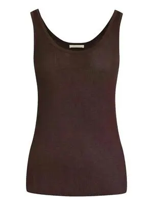 12 STOREEZ Lattice Tank Top - Brown