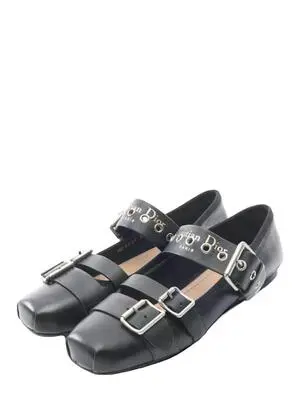 Dior Punk Buckled Ballet Flats - Black