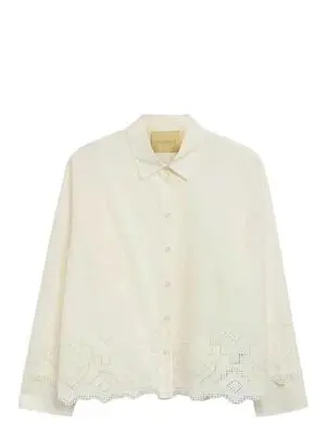 Momoni Broderie Anglaise Poplin Shirt - White