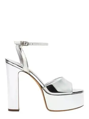 Casadei Mirror-finish Platform Pumps - Silver