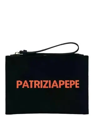 Patrizia Pepe Logo-intarsia Pouch - Black