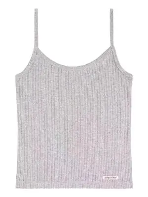SPORTY & RICH Logo Patch Tank Top - Grey