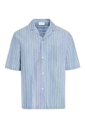 PAOLO PECORA Striped Short-sleeve Shirt - Blue