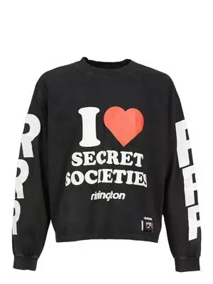 RRR123 Secret Societites Garden Long-sleeved T-shirt - Black