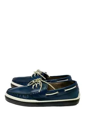 TOD'S Leather Boat Shoes - Blue