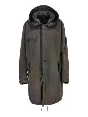 Stone Island Hooded Parka Coat - Grey