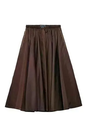 Prada Lightweight Gathered Re-nylon Skirt - Brown