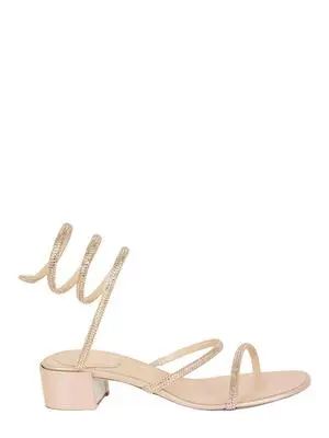 Rene Caovilla Cleo Crystal-embellished Sandals - Neutrals