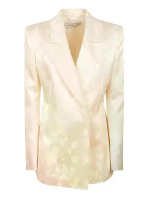 Gabriela Hearst Floral-jacquard Double-breasted Blazer - Neutrals